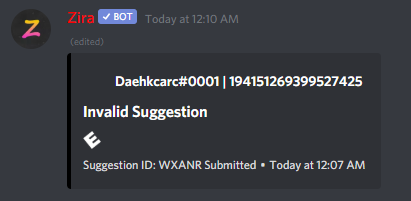 Invalid | Zira Documentation